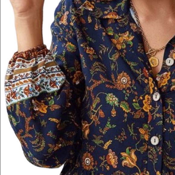 Tops | Heritage Floral Print Boho Top | Poshmark